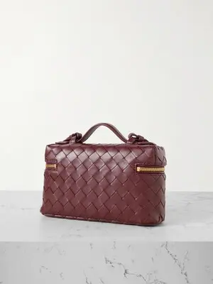 Bottega Veneta Bang Bang Intrecciato Leather Vanity Case - Burgundy