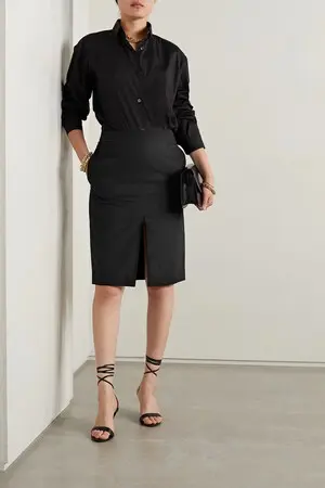 THE ROW Benson Cotton-blend Twill Skirt