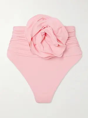 Magda Butrym Appliquéd Ruched Bikini Briefs - Pink