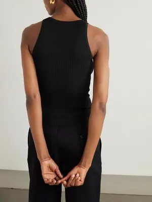 NILI LOTAN Lottie Ribbed Silk Tank