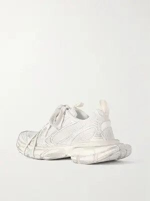 Balenciaga 3xl Distressed Mesh And Rubber Trainers - White