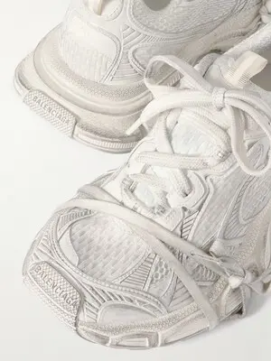 Balenciaga 3xl Distressed Mesh And Rubber Trainers - White