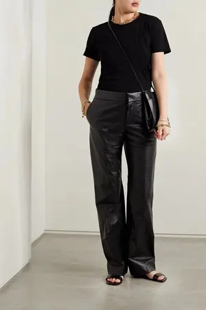 THE ROW Baer Flared Leather Pants