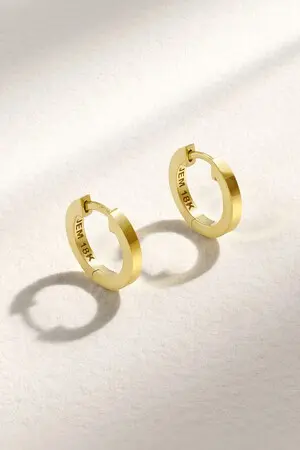 JENNIFER MEYER Small Huggie 18-karat Hoop Earrings - Gold