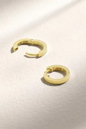 JENNIFER MEYER Small Huggie 18-karat Hoop Earrings