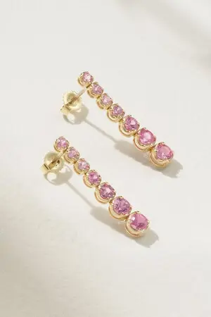 JENNIFER MEYER Small Graduated 18-karat Sapphire Stud Earrings - Gold