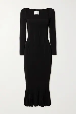 Galvan Atalanta Ribbed-knit Midi Dress