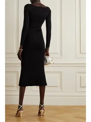 Galvan Atalanta Ribbed-knit Midi Dress