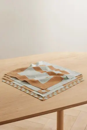 LRNCE Bodha Printed Cotton Napkins - Blue