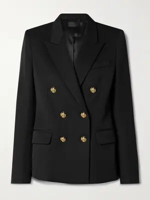 NILI LOTAN Vira Double-breasted Wool-twill Blazer