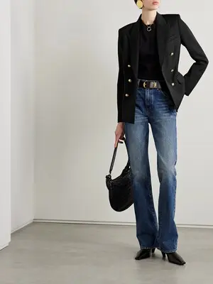 NILI LOTAN Vira Double-breasted Wool-twill Blazer