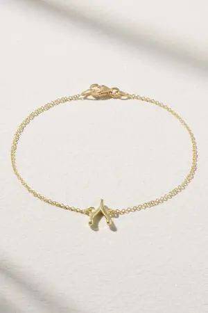 JENNIFER MEYER Mini Wishbone 18-karat Bracelet - Gold