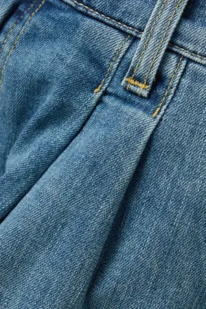 NILI LOTAN Julie Pleated Denim Shorts