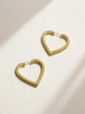 Carolina Bucci Small Heart Hoop Earrings In 18-karat - Gold