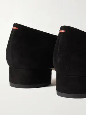 AeydĒ Delia Suede Block Heel Pumps - Black