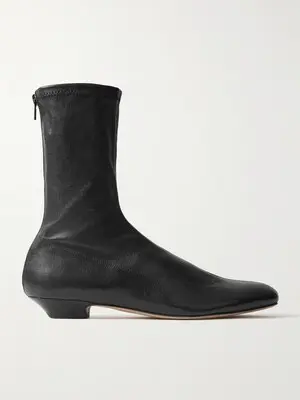 Khaite Leather Ankle Boots