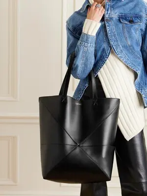 Loewe Puzzle Fold Large Leather Tote - Black