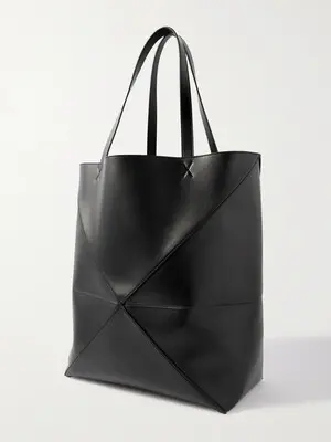 Loewe Puzzle Fold Large Leather Tote - Black