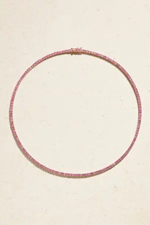 ROXANNE FIRST 14-karat Sapphire Tennis Necklace - Gold