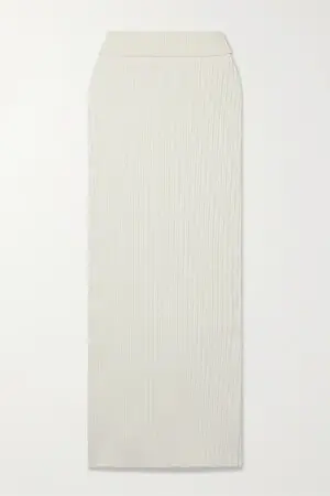 THE ROW Moss Ribbed Silk Maxi Skirt