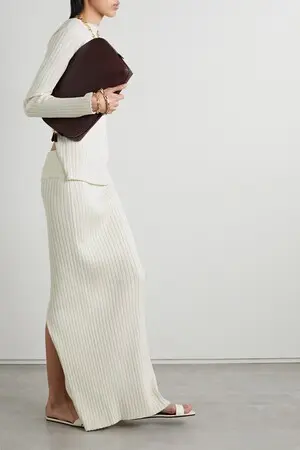 THE ROW Moss Ribbed Silk Maxi Skirt