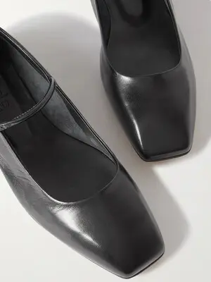 AeydĒ Uma Leather Mary Jane Ballet Flats - Black