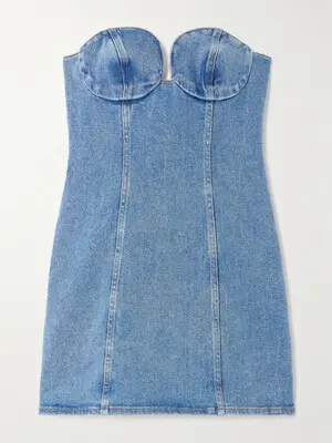 Magda Butrym Denim Bustier Mini Dress