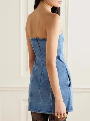 Magda Butrym Denim Bustier Mini Dress