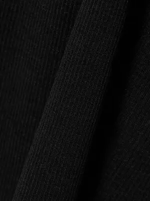NILI LOTAN Hettie Ribbed Silk T-shirt - Black
