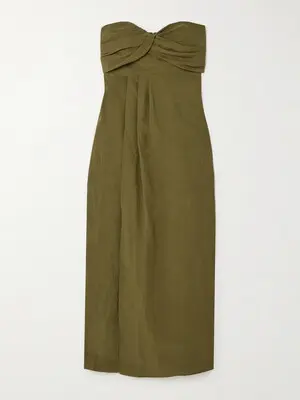Mara Hoffman Yara Strapless Midi Dress - Green