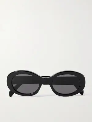 Celine Triomphe Oval Sunglasses - Black