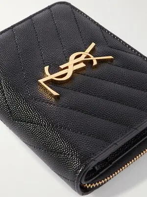 Saint Laurent Monogramme Quilted Textured-leather Wallet