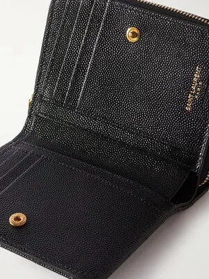 Saint Laurent Monogramme Quilted Textured-leather Wallet