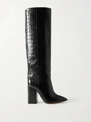 Paris Texas Anja Croc-effect Knee Boots