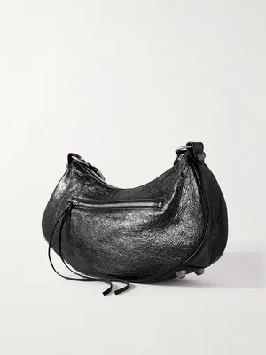 Balenciaga Le Cagole Small Crinkled-leather Shoulder Bag - Black