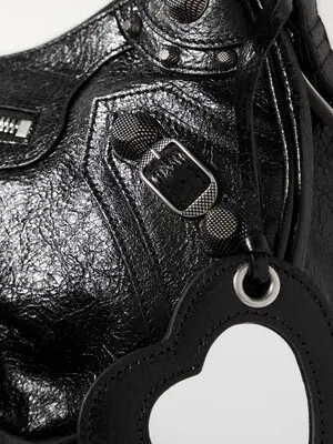 Balenciaga Le Cagole Small Crinkled-leather Shoulder Bag - Black