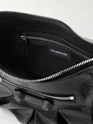 Balenciaga Le Cagole Small Crinkled-leather Shoulder Bag - Black