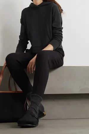 JAMES PERSE Cropped Cotton-jersey Hoodie