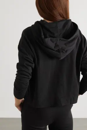 JAMES PERSE Cropped Cotton-jersey Hoodie
