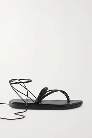 ANCIENT GREEK SANDALS Plage Braided Leather Sandals - Black
