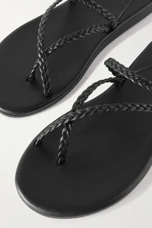 ANCIENT GREEK SANDALS Plage Braided Leather Sandals - Black