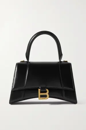 Balenciaga Hourglass Small Leather Tote - Black