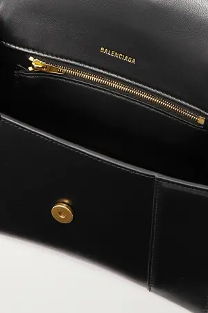 Balenciaga Hourglass Small Leather Tote - Black