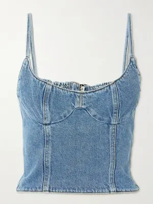 Magda Butrym Cropped Denim Bustier