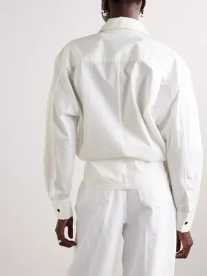 Co Gathered Cotton And Silk-blend Poplin Shirt