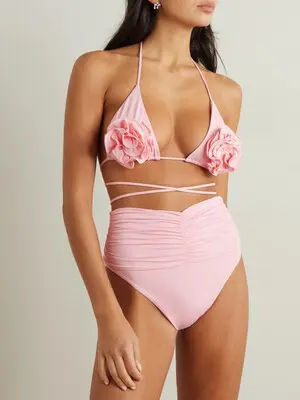 Magda Butrym Appliquéd Triangle Bikini Top