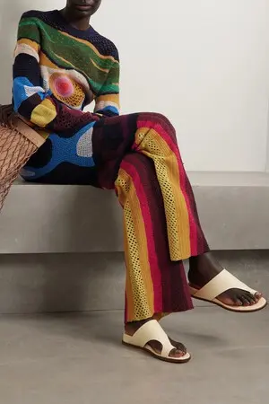 Gabriela Hearst Simeon Crocheted Cashmere Flared Pants