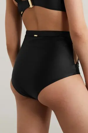 PatBO High-waisted Embellished Bikini Briefs