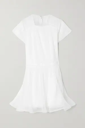 Givenchy Pleated Tulle-paneled Silk-chiffon Mini Dress