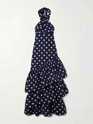 Cara Cara Perla Polka-dot Maxi Dress - Blue